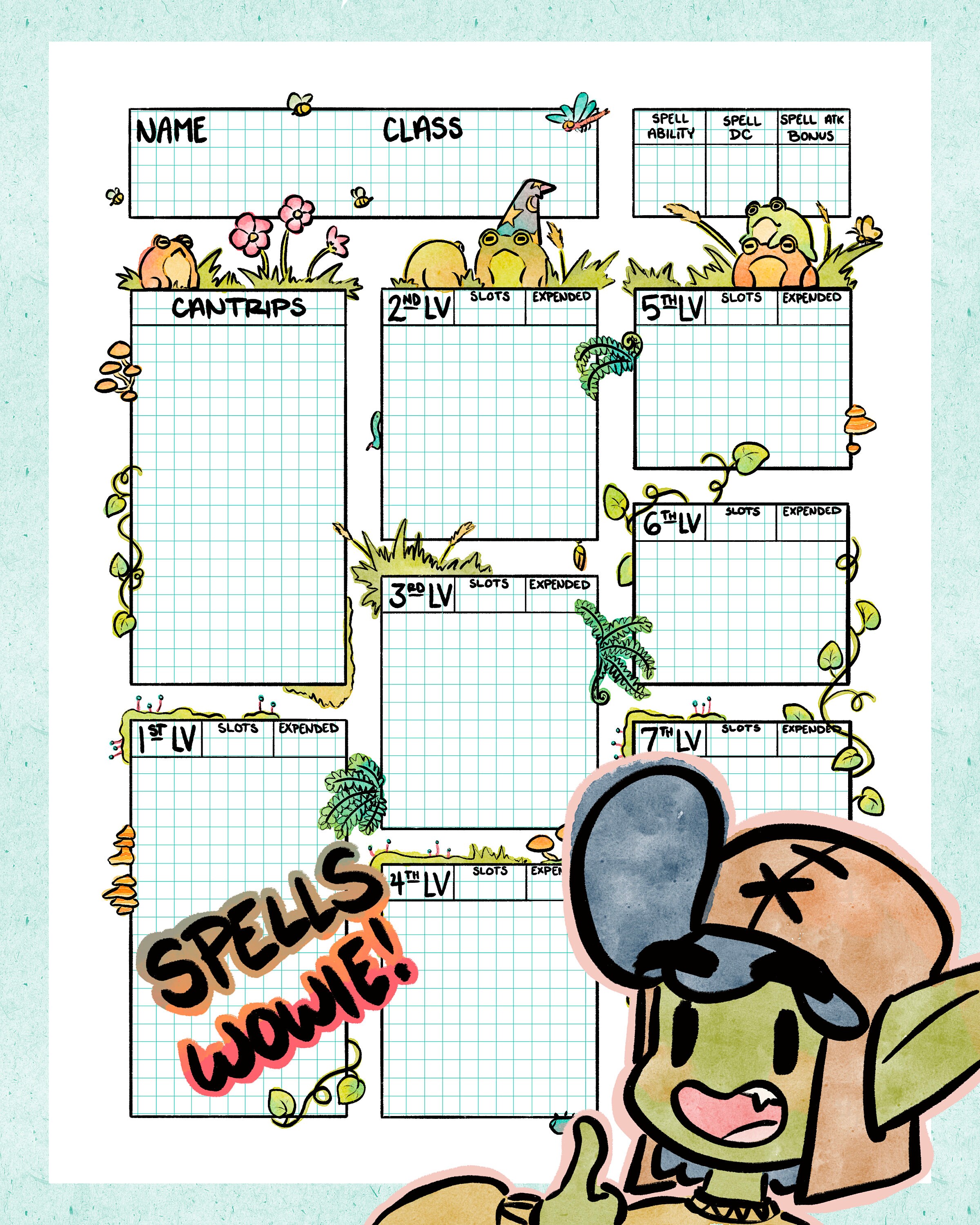 Frog Pond: Dnd 5e Character Sheet - Etsy Israel