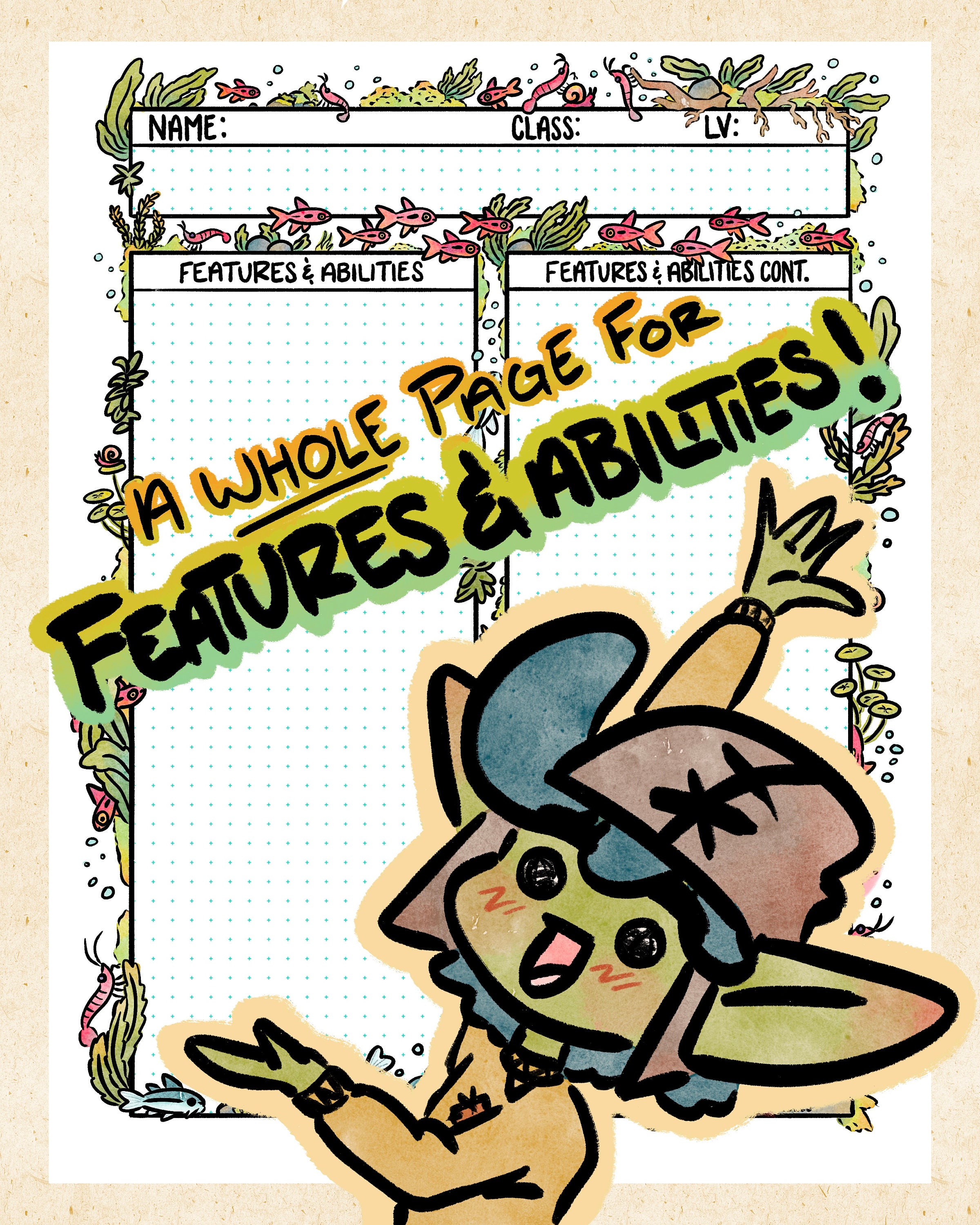 Roll for In-fish-itive! Dnd 5e Character Sheet - Etsy