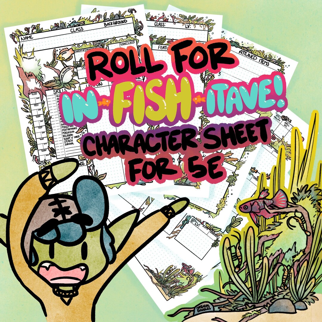Roll for In-fish-itive! Dnd 5e Character Sheet - Etsy