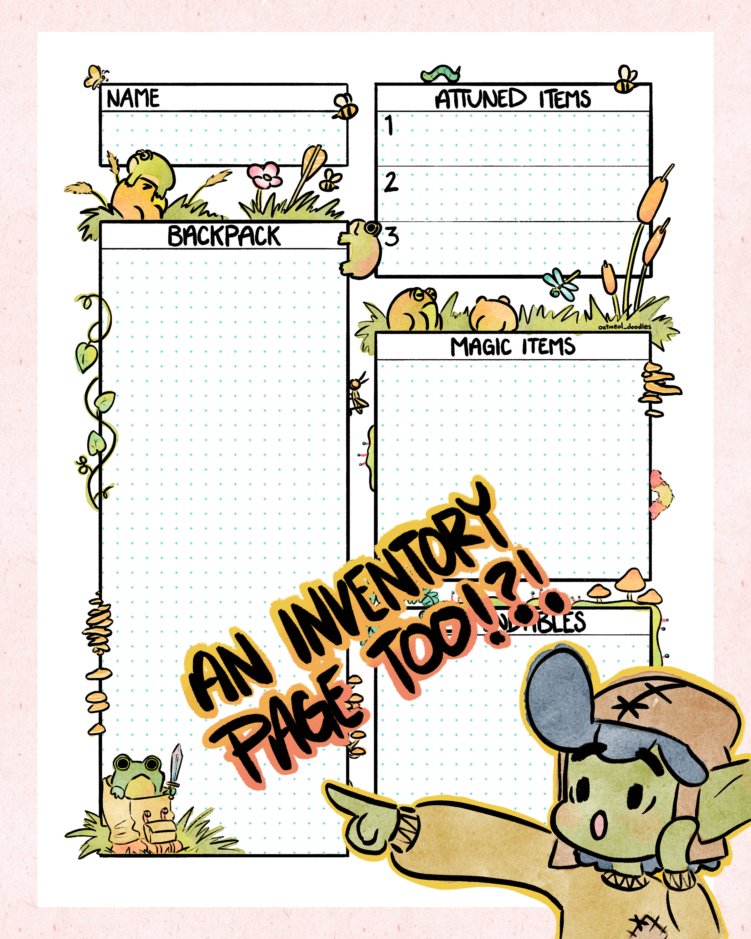 Frog Pond: Dnd 5e Character Sheet - Etsy New Zealand