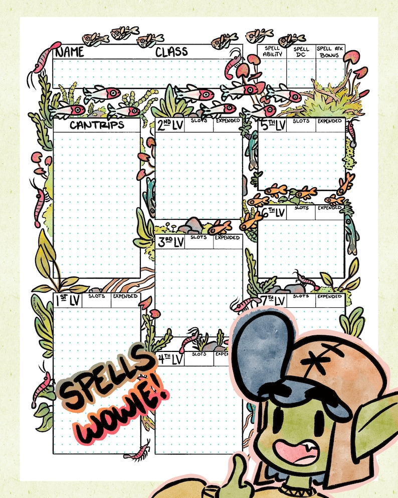 Roll for In-fish-itive! Dnd 5e Character Sheet - Etsy
