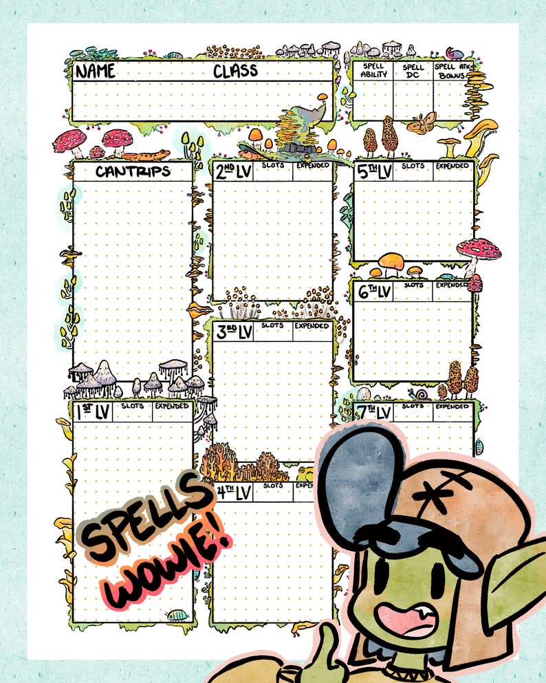 Many, Many, Mushrooms: Dnd 5e Character Sheets - Etsy