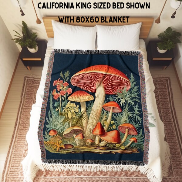 Mushroom Throw Blanket - Etsy