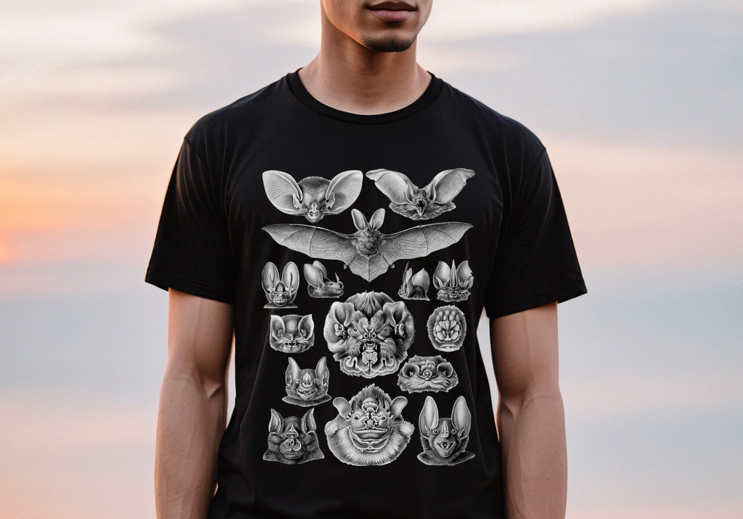 Men's Bat Shirt Gothic Shirt Aesthetic Goth Graphic Tee Gothcore Creepy ...
