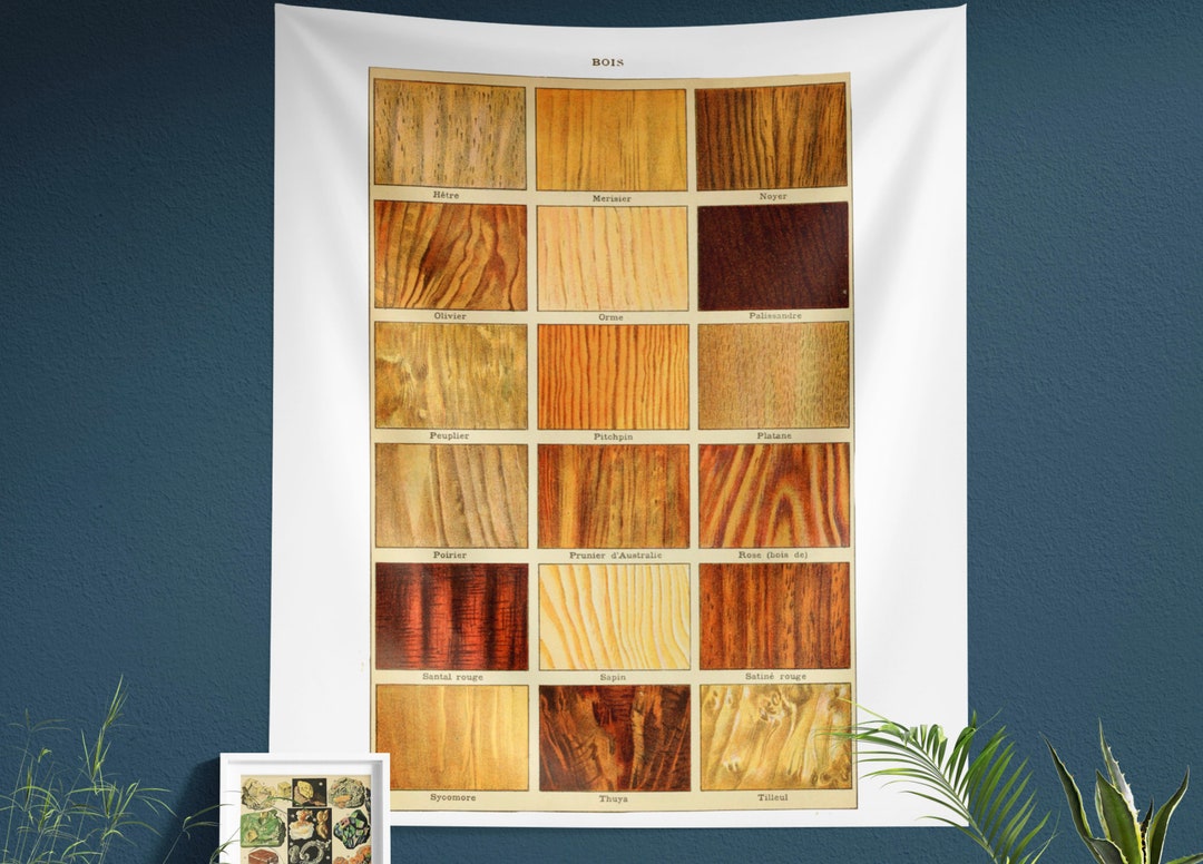 Various Wood Types Tapestry Wall Art Builder Carpenters Wall Art Boho ...