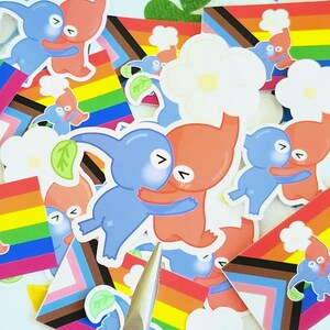 Pikmin Making Out Pride Flag Sticker - Etsy