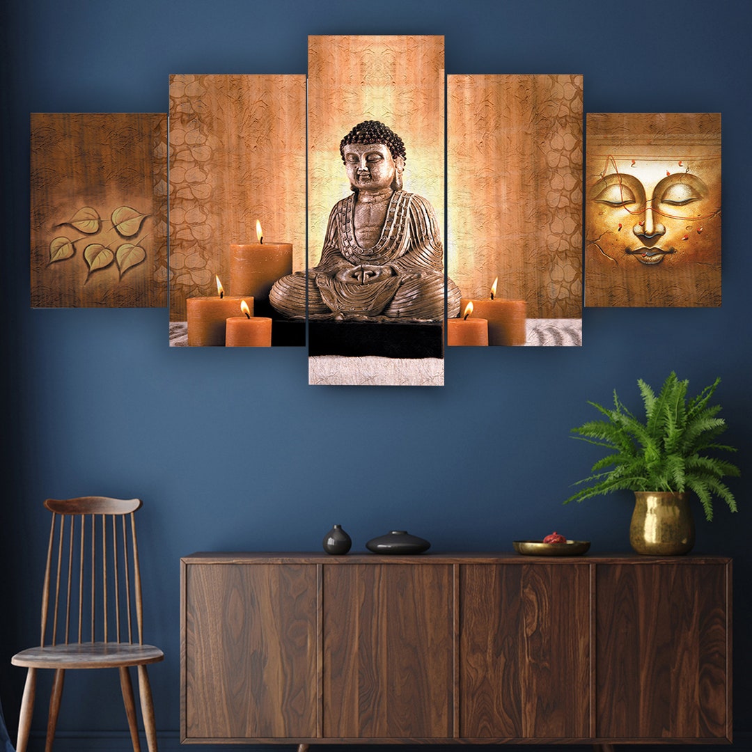 Buddha Framed Wall Painting Set of Five for Home Decoration - Etsy