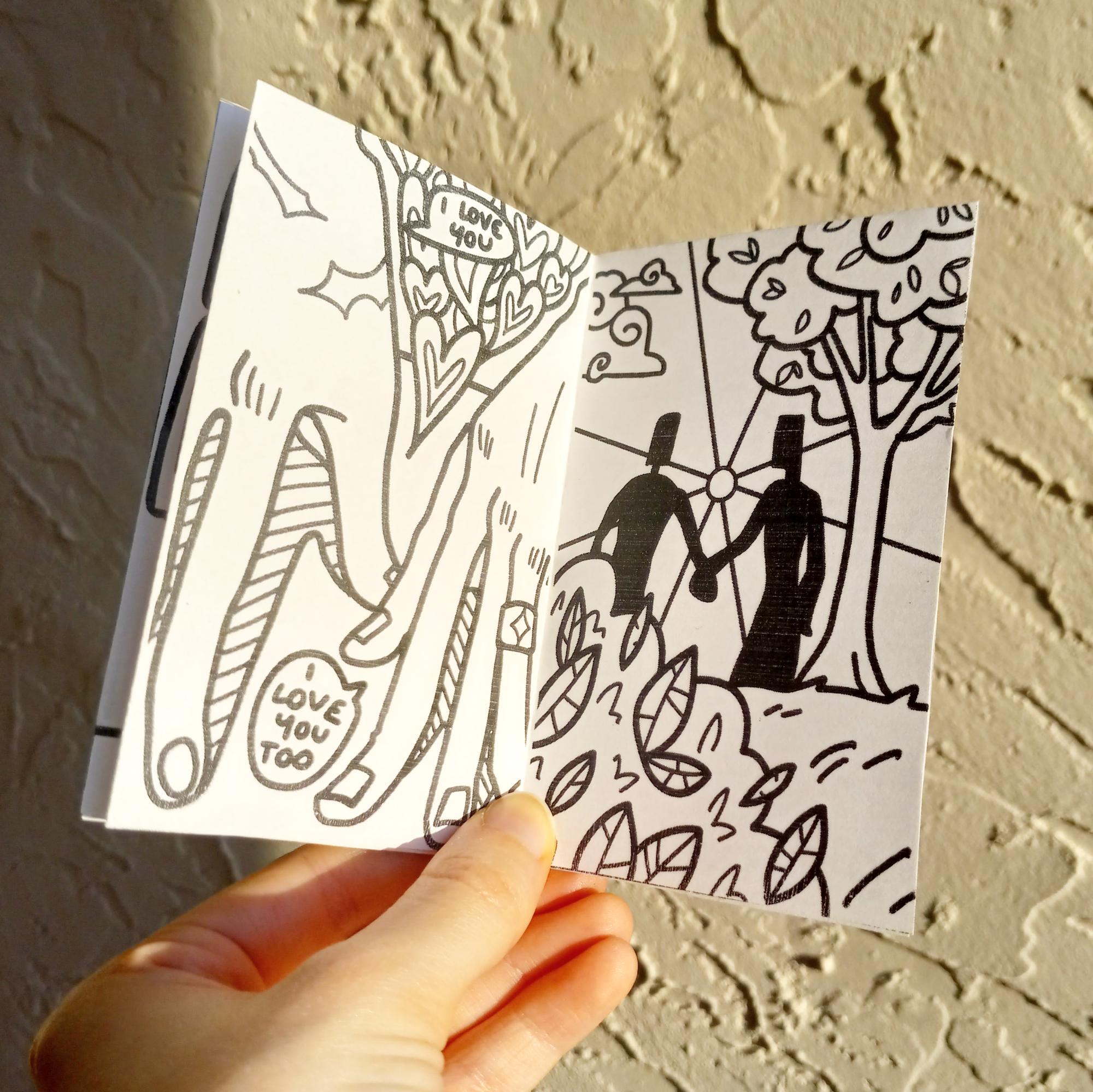 Mini Coloring Book Zine Coloring Book for Adults and Kids, Tiny Booklet ...
