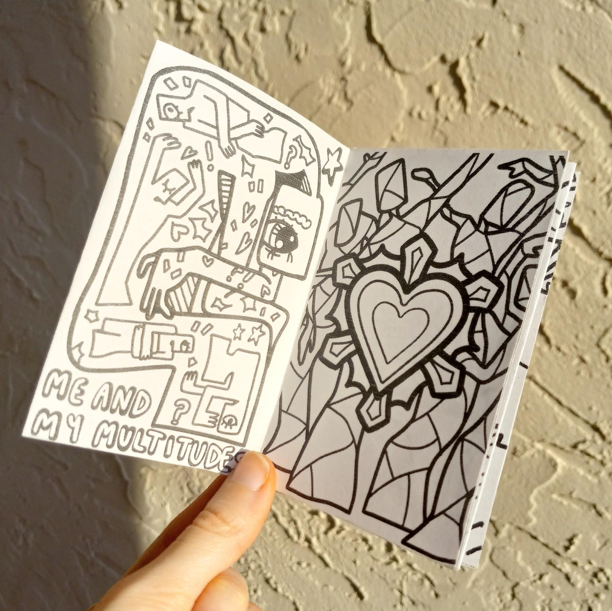 Mini Coloring Book Zine Coloring Book for Adults and Kids, Tiny Booklet ...
