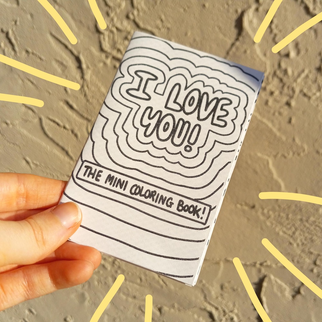 Mini Coloring Book Zine Coloring Book for Adults and Kids, Tiny Booklet ...