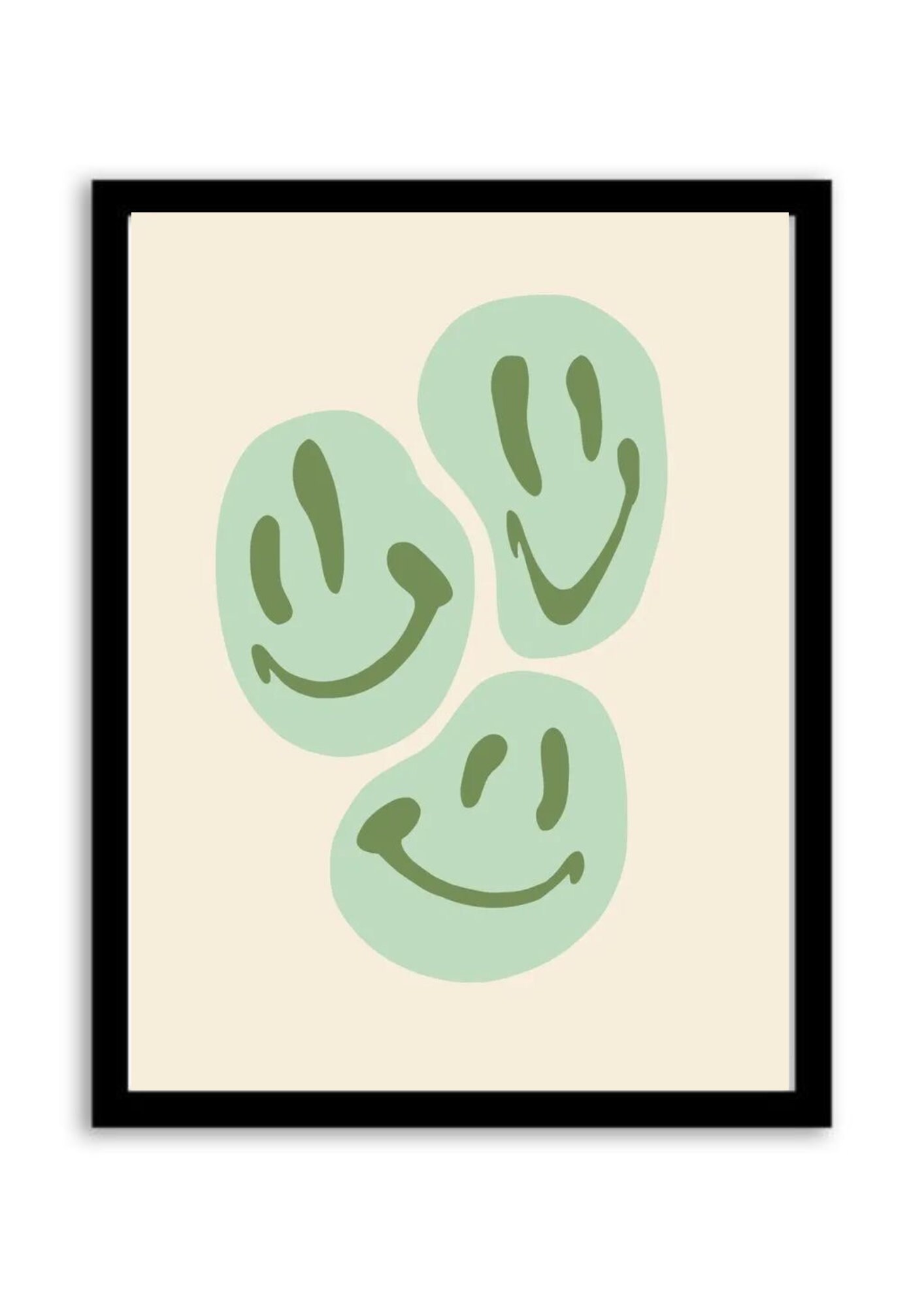 Green Smiley Face Poster - Etsy