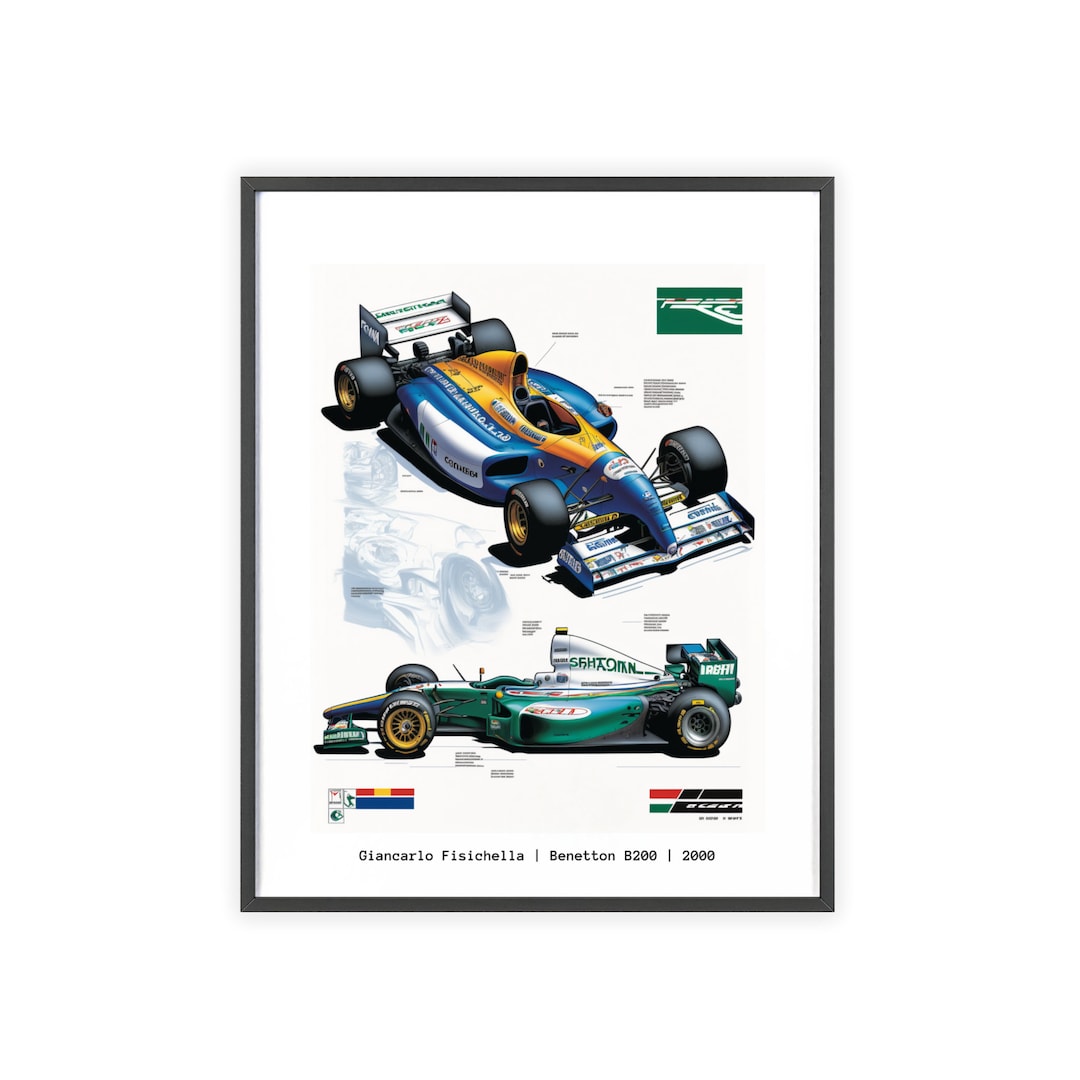 Giancarlo Fisichella 2000 F1 Car Poster Print | Benetton B200 | Wall ...