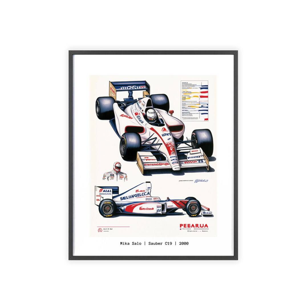 Mika Salo 2000 F1 Car Poster Print | Sauber C19 | Wall Art Gift ...