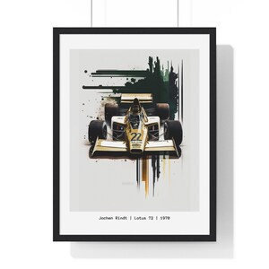 Jochen Rindt Vintage 1970 F1 Car Poster Print | Lotus 72 | Wall Art ...