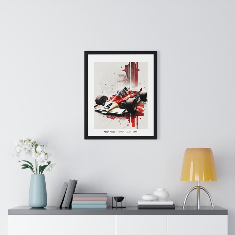 Alain Prost Vintage 1990 F1 Car Poster Print | Ferrari 641/2 | Wall Art ...