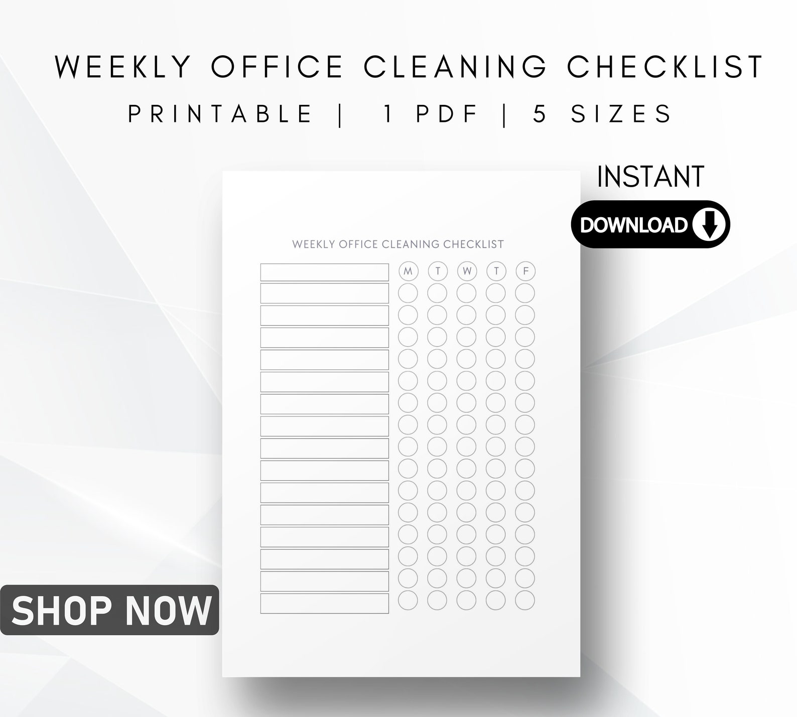The Weekly Office Cleaning Checklist Printable for Offices - Etsy