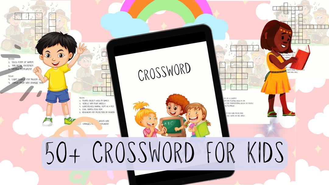 Digital Crossword Game for Kids With Interactive Features for - Etsy
