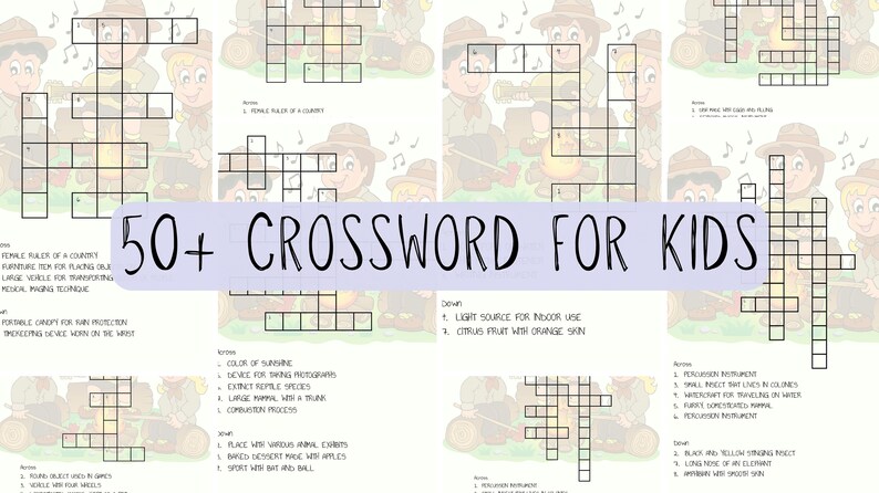 Digital Crossword Game for Kids With Interactive Features for - Etsy