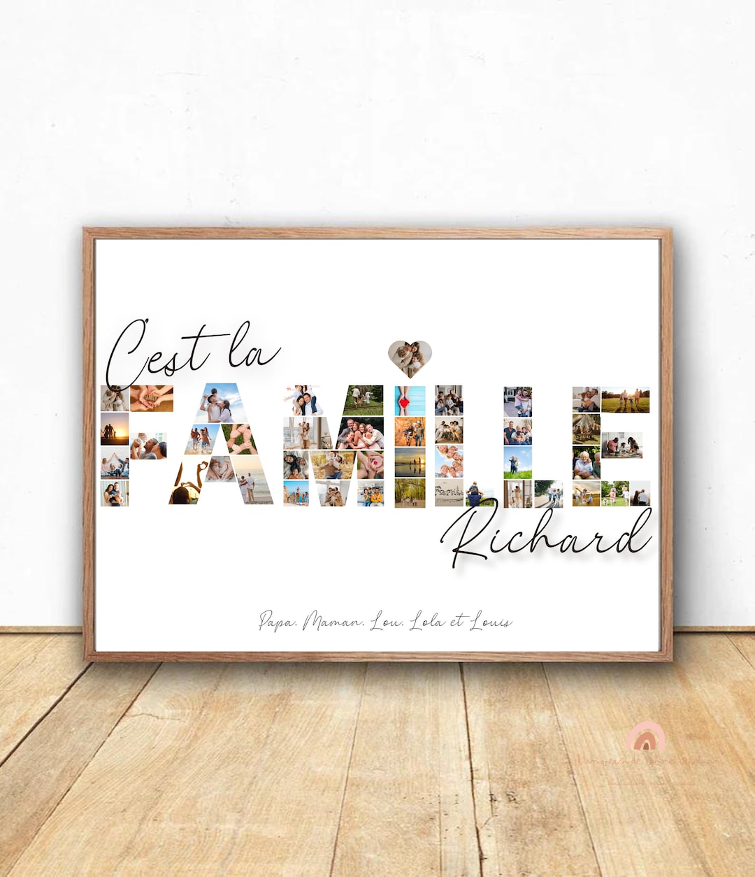 Personalized FAMILY Poster With Photos, Family Wall Decoration, Family ...