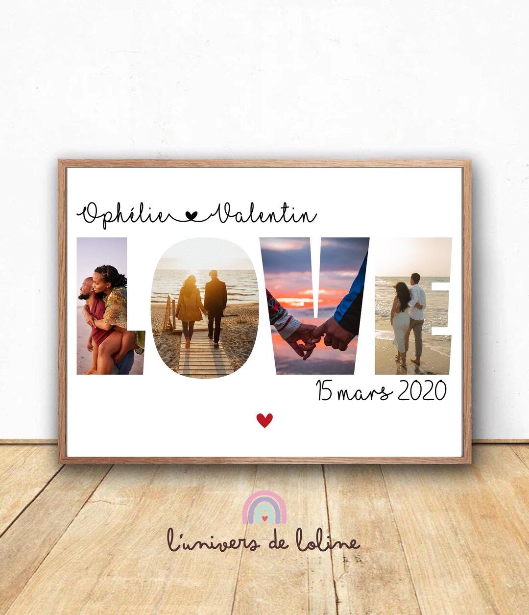 Personalized LOVE Poster – Couple Photo Poster – Valentine’s Day Gift ...