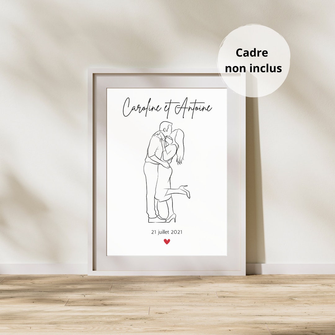 Personalized Couple Poster With First Names and Date Minimalist Couple ...