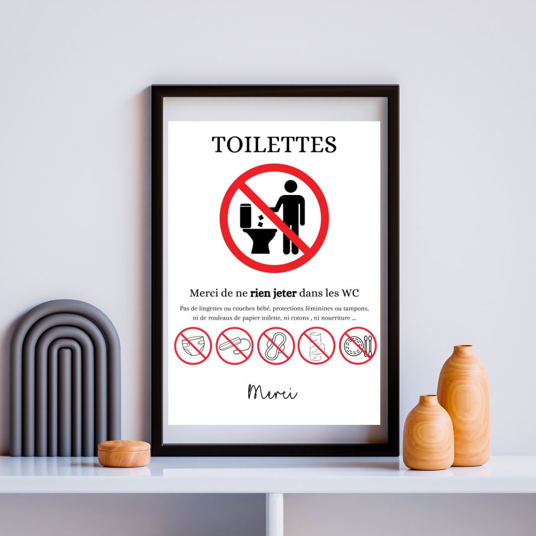 Toilet Poster Don't Throw Anything Away WC Poster Toilet Poster Toilet ...