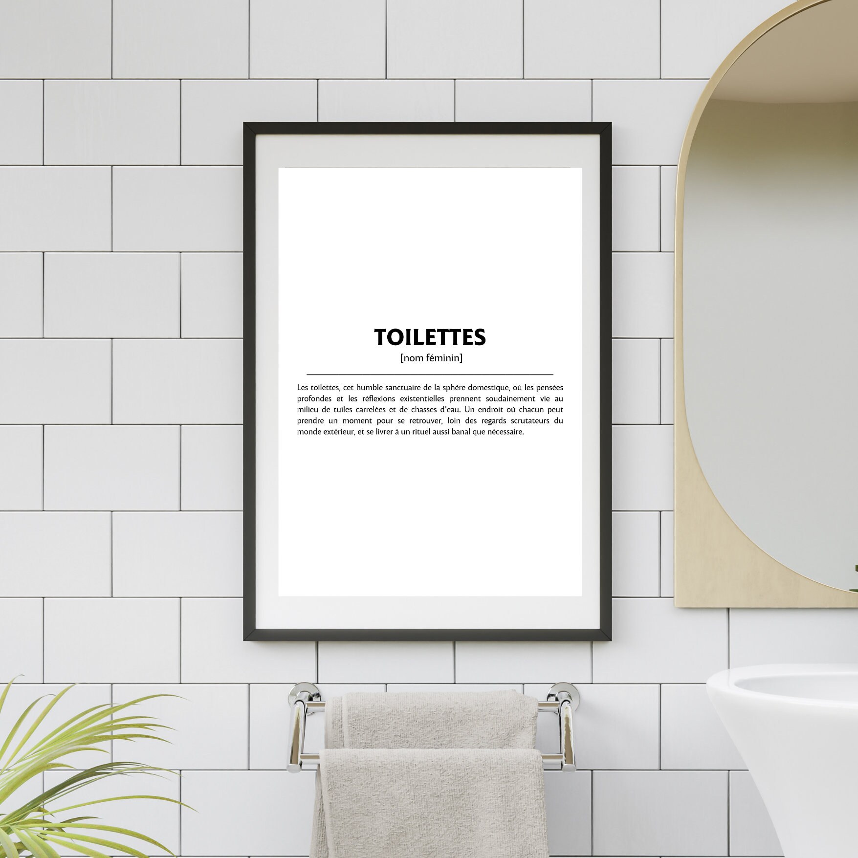 Toilet Definition Poster WC Poster Toilet Poster Toilet Decoration ...