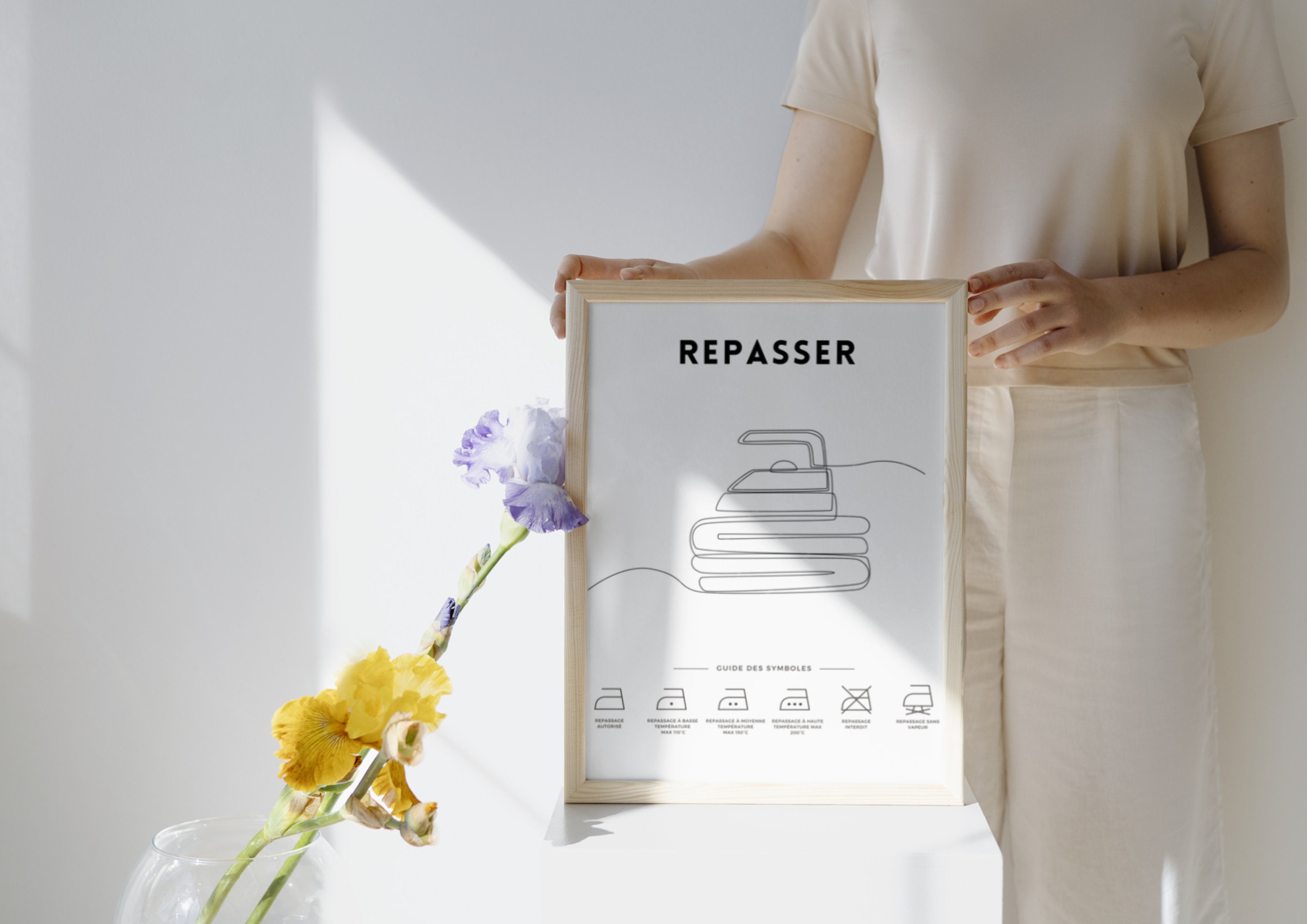 Lot de 3 affiches pour buanderie entretien du linge affiche laver ...