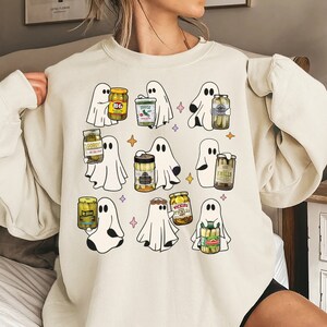Ghost Canned Pickles Sweatshirt, Cute Ghost Sweater, Pickle Jar Shirt ...