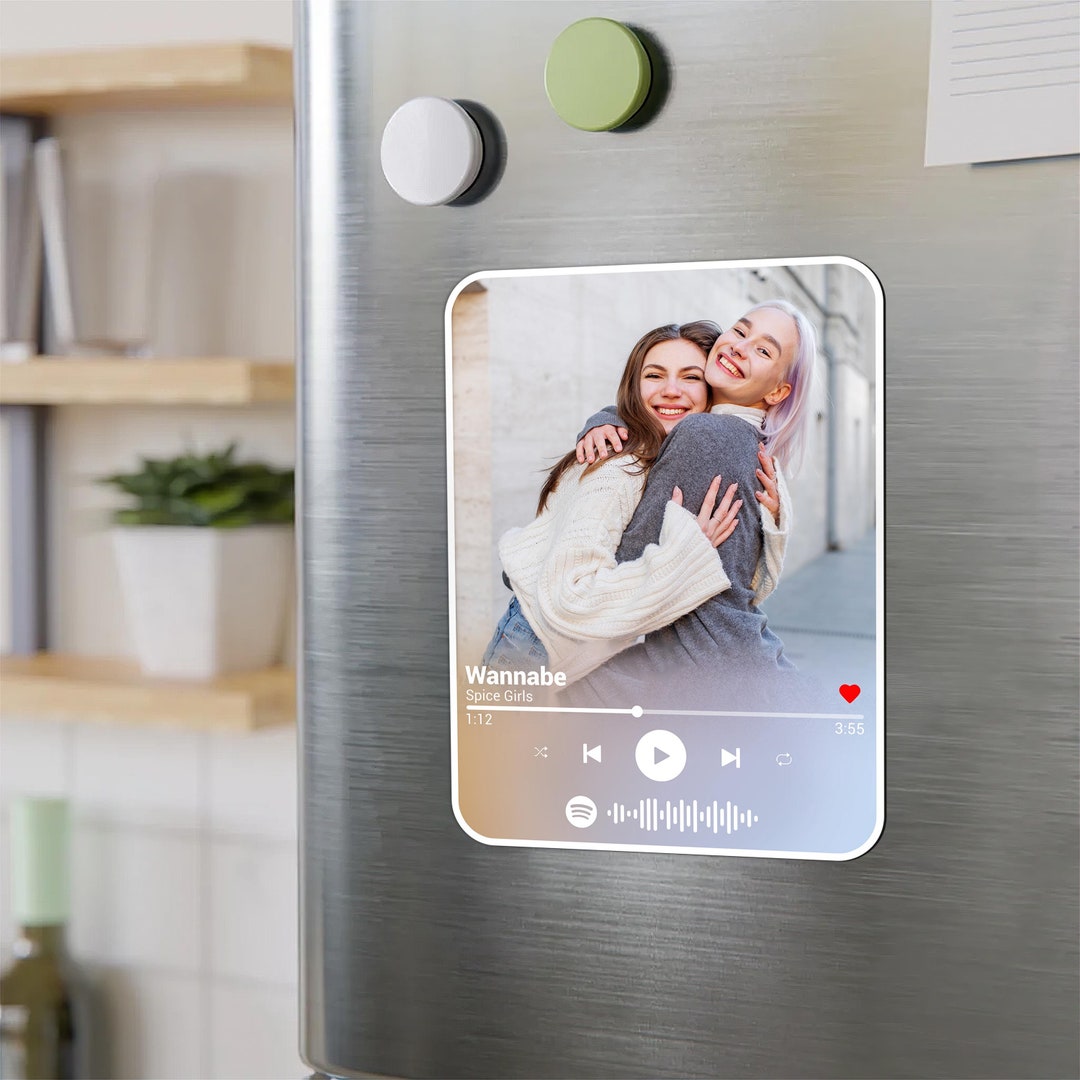 Custom Music Player Fridge Magnet, Personalized Best Friends Photo ...
