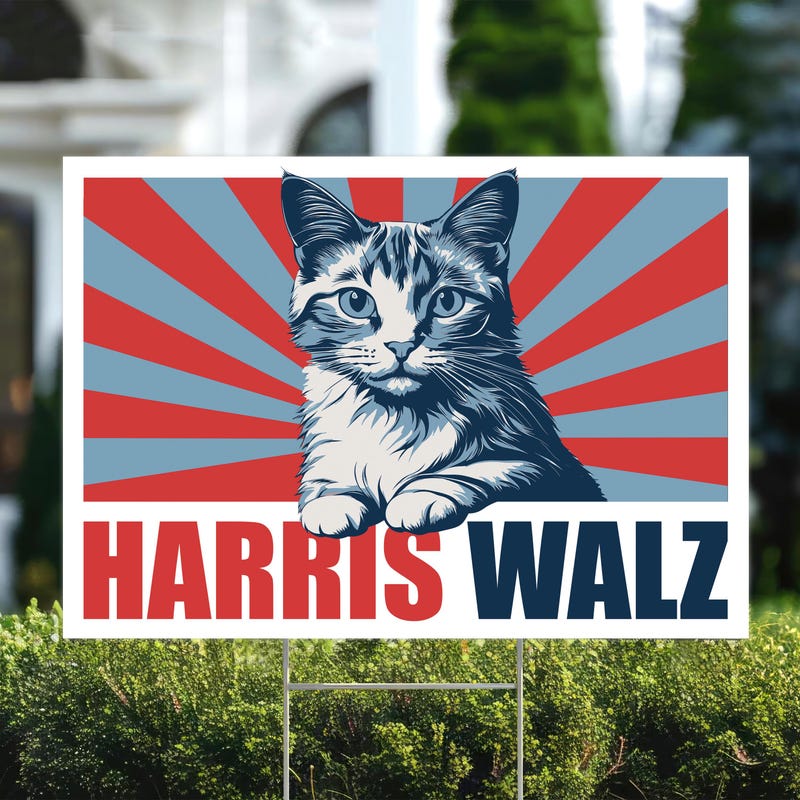 Harris Walz Cat Sign - Etsy