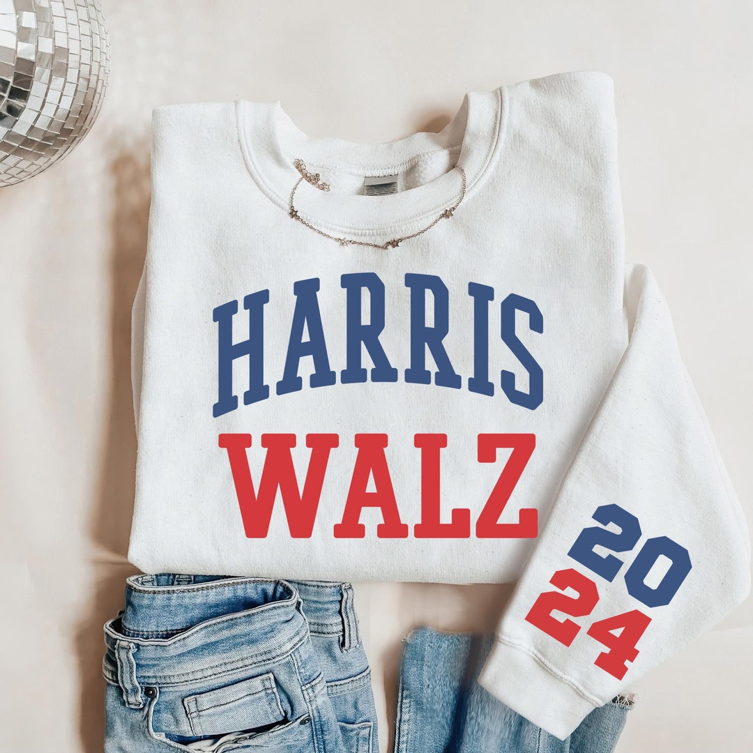 Harris Walz College Sweatshirt, Kamala Harris 2024 Campaign Sweater ...
