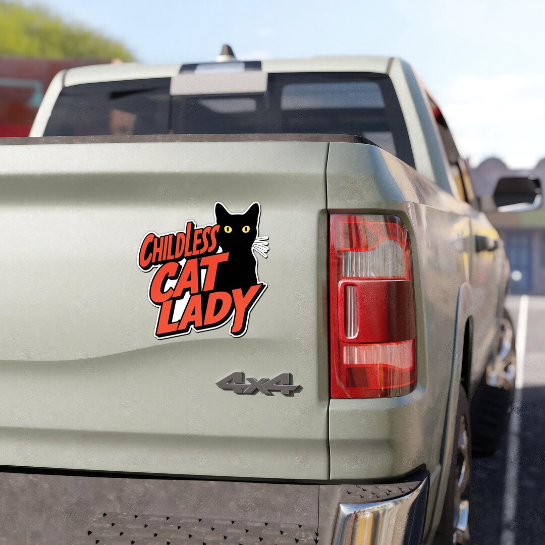 Childless Cat Lady Car Magnet, Cat Kamala Car Magnet, Liberal Feminist ...