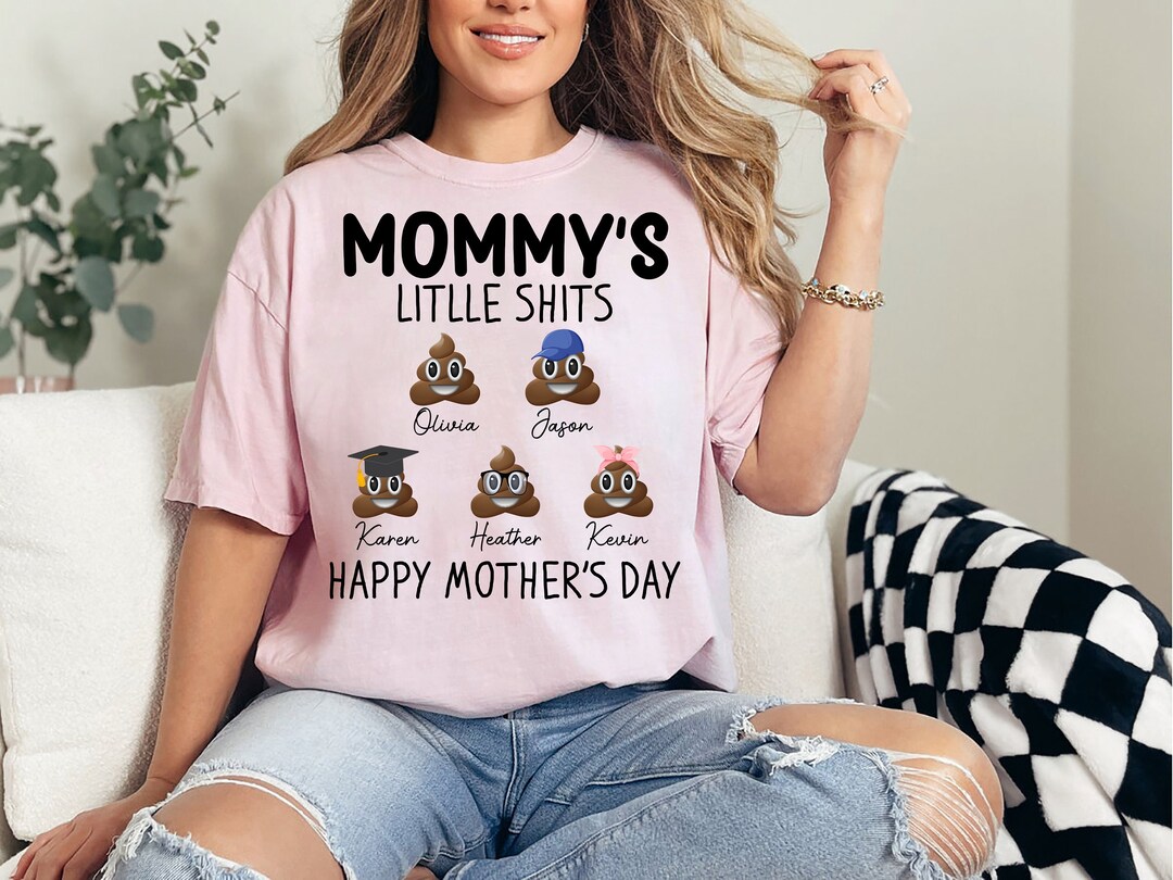 Personalized Mommy's Little Shits T-shirt, Custom Mama Shirt, Funny ...