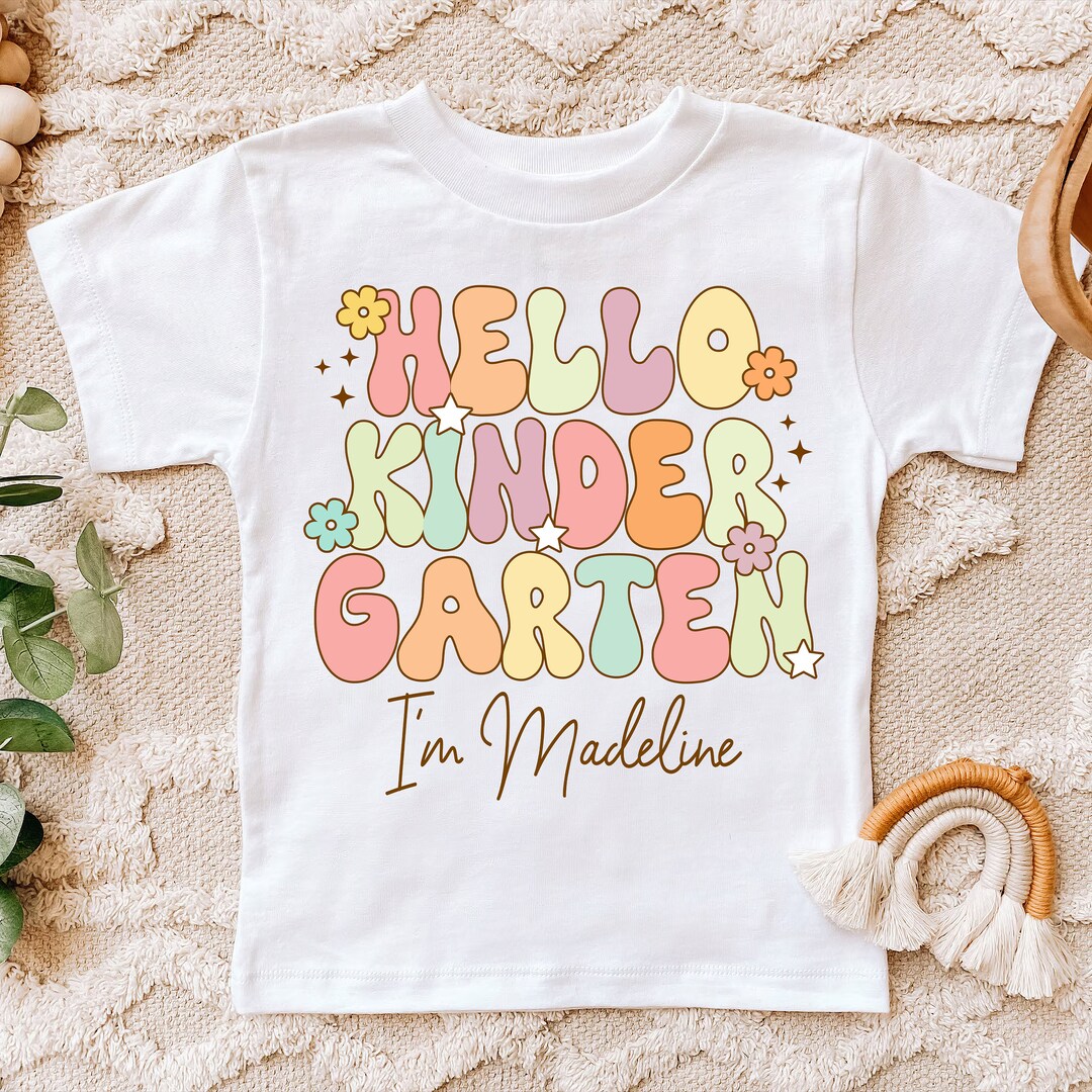 Personalized Kindergarten Shirt, Custom Name Kid's Shirt, Kindergarten ...