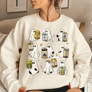 Ghost Canned Pickles Sweatshirt, Cute Ghost Sweater, Pickle Jar Shirt ...