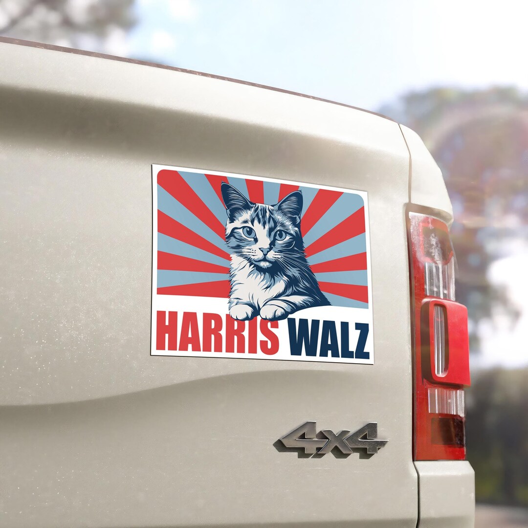 Kamala Cat Magnet, Harris Walz Cat Magnet, Harris Walz Bumper Magnet ...