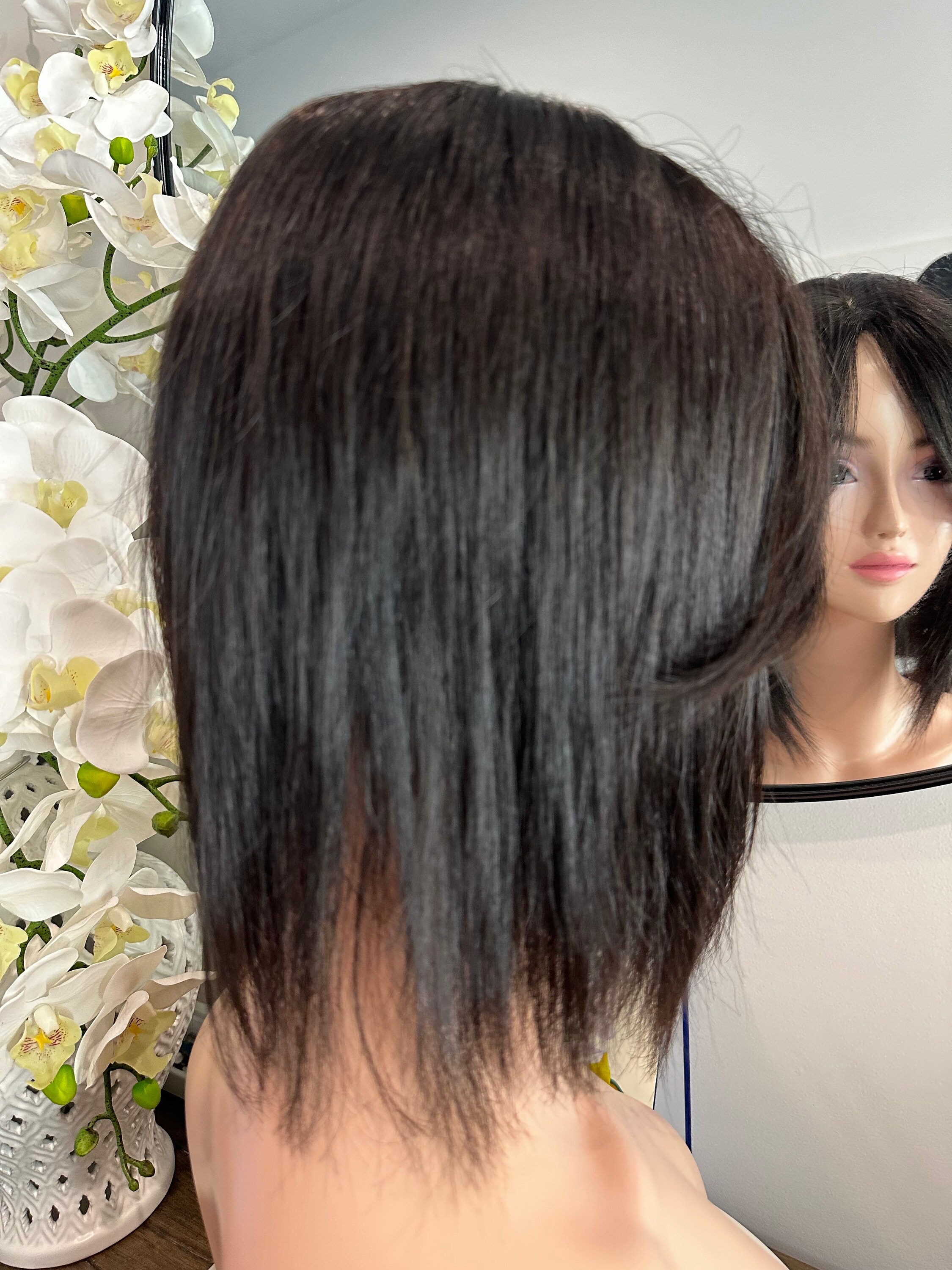 Lavia, Bob Style Topper With Curtain Bangs, Real Human Hair Topper ...