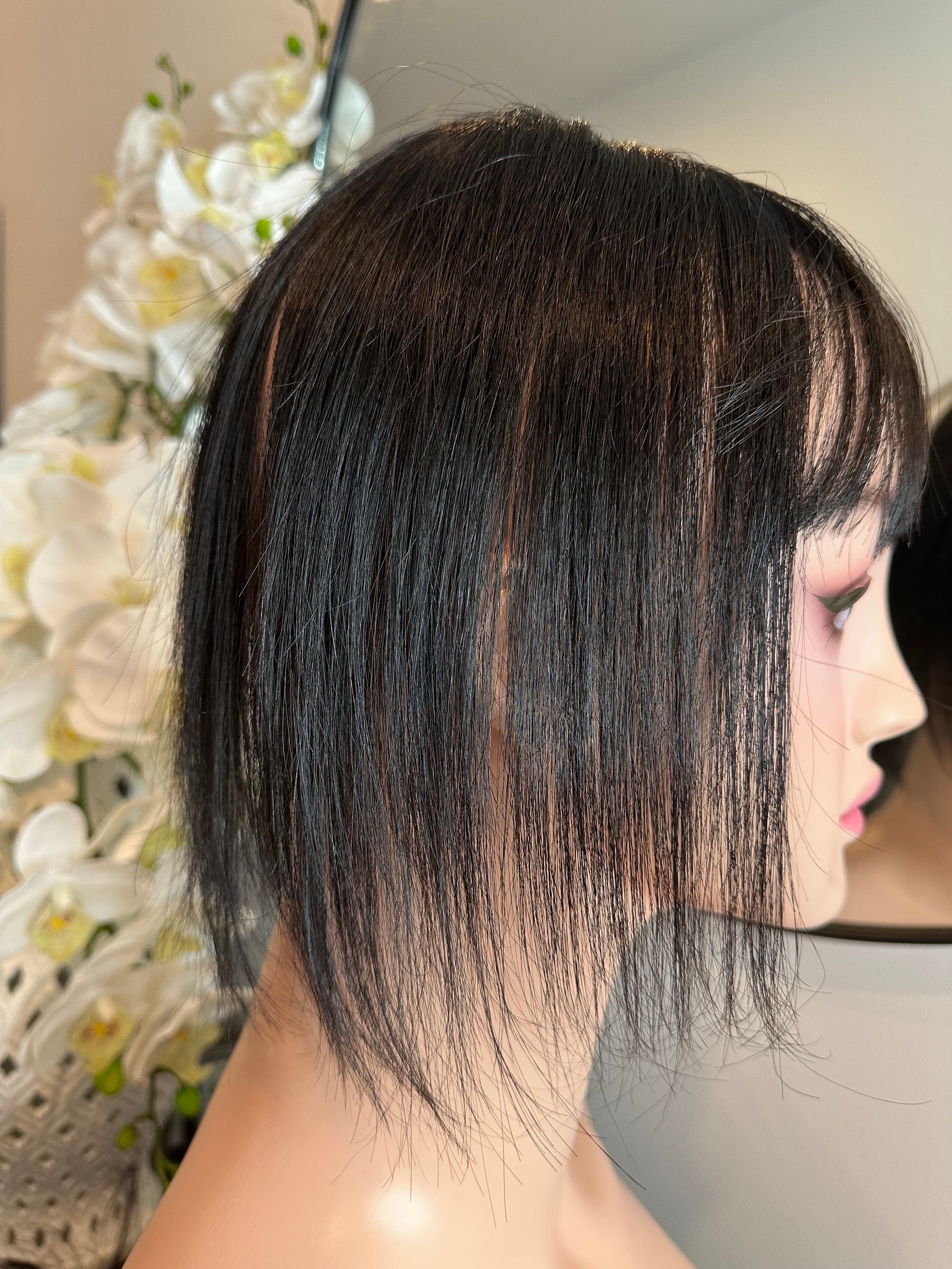 Lavia, Silk Based Mini Hair Topper Plus With Fringe, Best for Hair ...