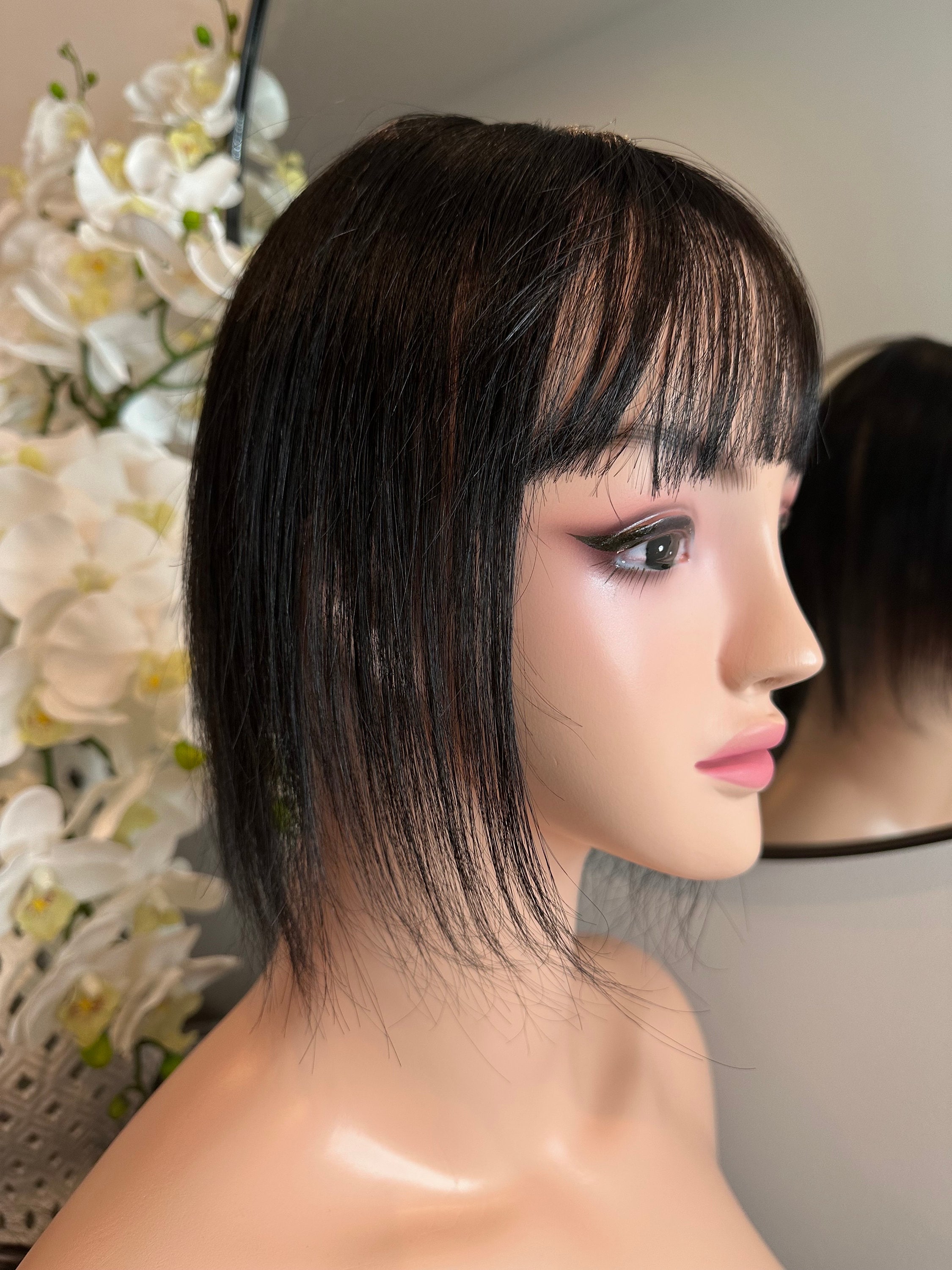 Lavia, Silk Based Mini Hair Topper Plus With Fringe, Best for Hair ...