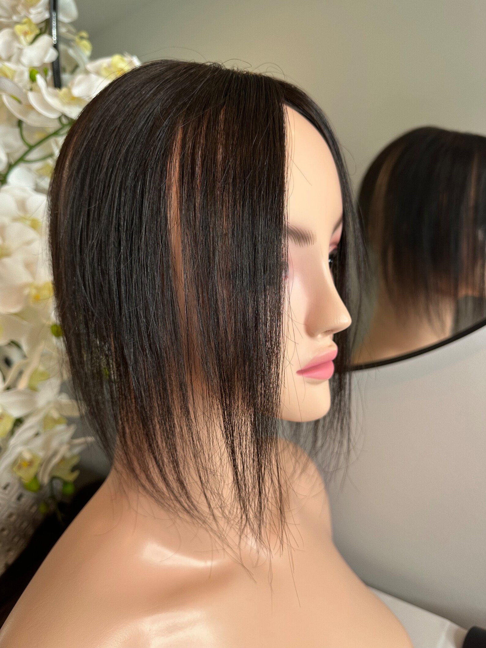 Lavia, Handmade Silk Based Mini Hair Topper, Real Human Hair, Best for ...