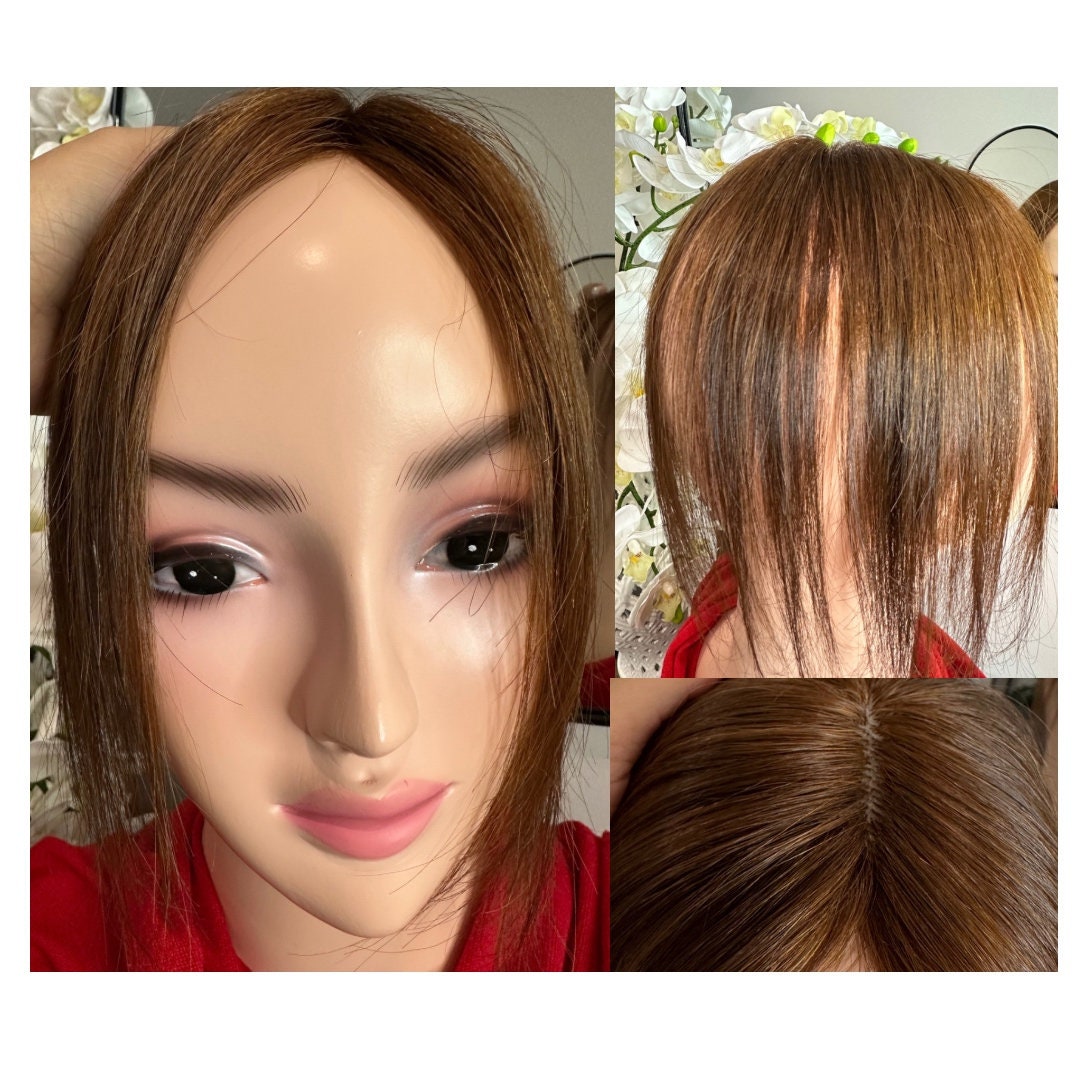 Lavia, Light Brown, Handmade Silk Based Mini Hair Topper, Real Human ...