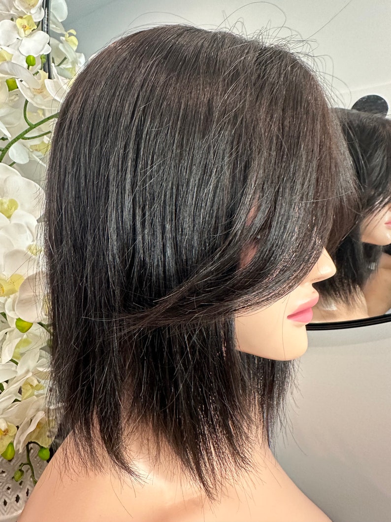 Lavia, Bob Style Topper With Curtain Bangs, Real Human Hair Topper ...