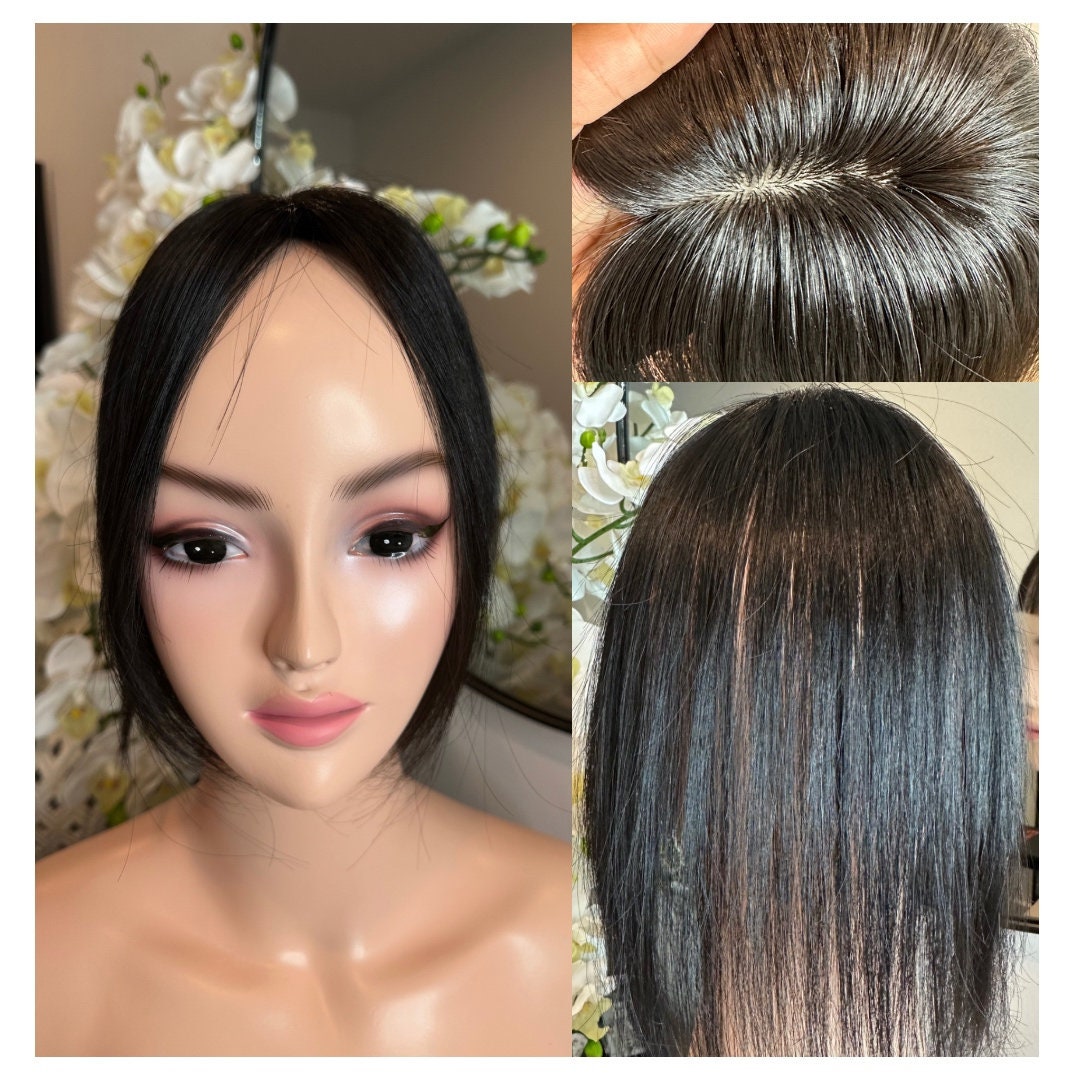 Lavia, Silk Based Mini Hair Topper Plus, Real Human Hair, Best for Hair ...