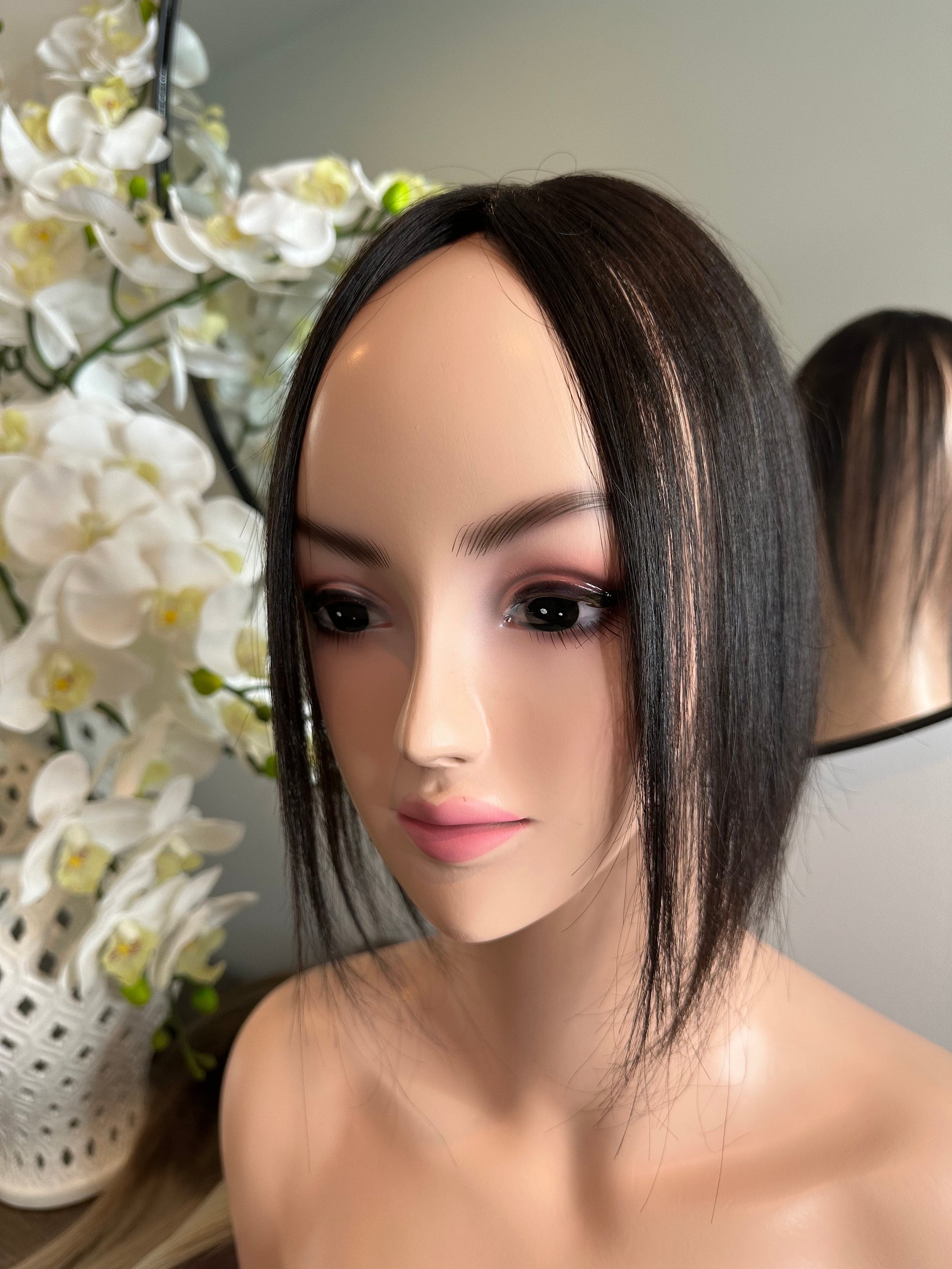 Lavia, Handmade Silk Based Mini Hair Topper, Real Human Hair, Best for ...