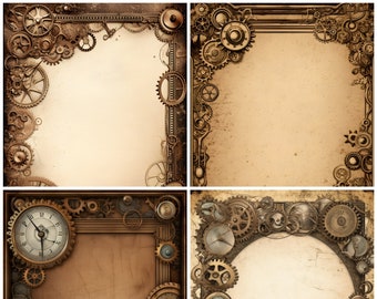 Steampunk Border Paper Collection 2 for Invitations, Functions or Art ...