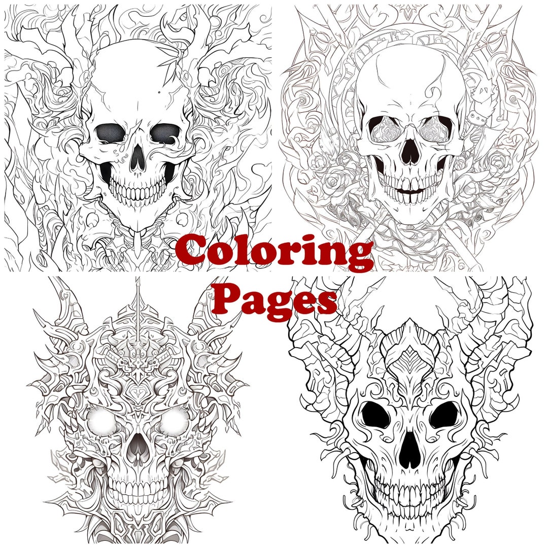 Skull Coloring Pages, Skull Coloring Sheets, Skull Coloring Book ...