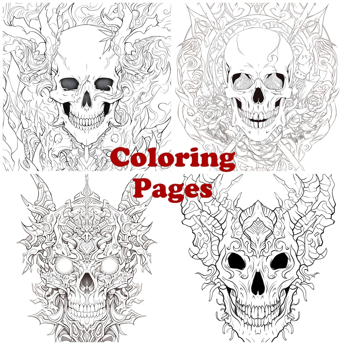 Skull Coloring Pages, Skull Coloring Sheets, Skull Coloring Book ...