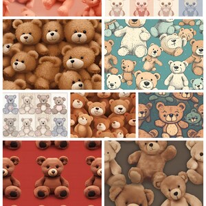 Teddy Bear Seamless Tile, Teddy Repeat Pattern, Bear Pattern, Teddy ...