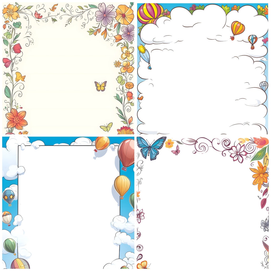 Kids Invite and Party Framed Paper (2 Free in B&w to Color In) - Etsy